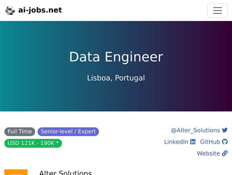 Hiring Data Engineer In Lisboa Portugal Raimljobs