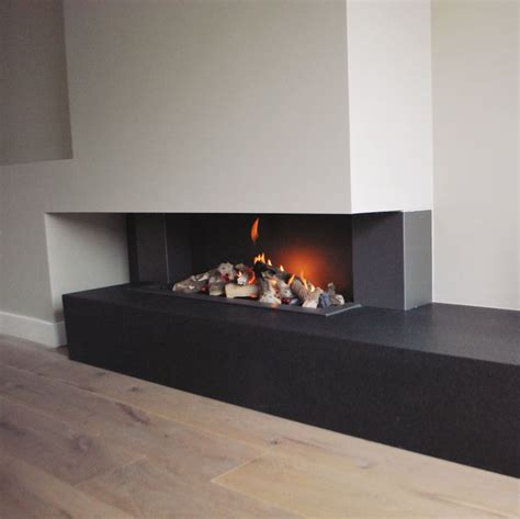 Open Gashaard Met Strakke Afwerking Gashaard Haard Openhaard