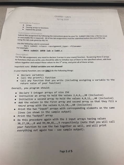 Solved Cs1050 Lab 5 Spring 2020 Concepts To Practice •