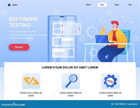 software testing flat landing page design stock vector illustration