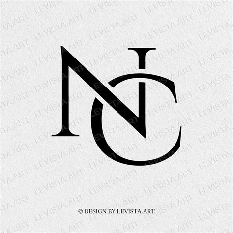 Minimalist Nc Monogram And Letter Logo Instant Download