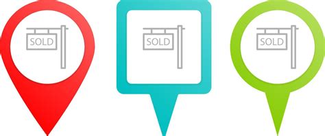 House Property Sold Pin Vector Icon Multicolor Pin Vector Icon