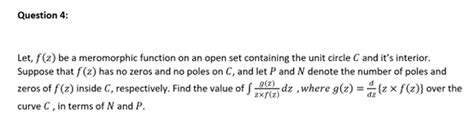 solved let f z ﻿be a meromorphic function on an open set