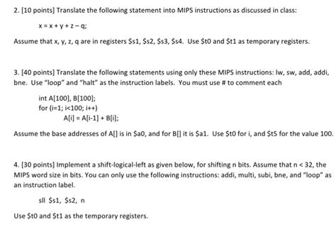 Solved 2 10 Points Translate The Following Statement Into