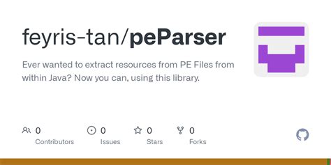 GitHub Feyris Tan PeParser Ever Wanted To Extract Resources From PE Files From Within Java