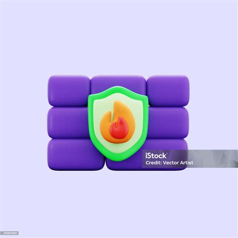 방패와 벽돌 건물 방화벽 컴퓨터 사이버 보안 안티 바이러스 3d 아이콘 일러스트 렌더 디자인에 대 한 불을 굽습니다 3차원 형태에 대한 스톡 사진 및 기타 이미지 Istock