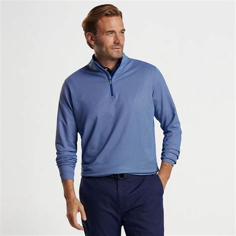 Peter Millar Perth Birdseye Performance 14 Zip Pullover At Von Maur
