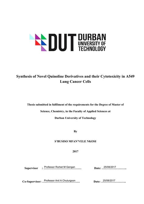 Pdf Synthesis Of Novel Quinoline Derivatives And Their Cytotoxicity In A549 Lung Cancer Cells