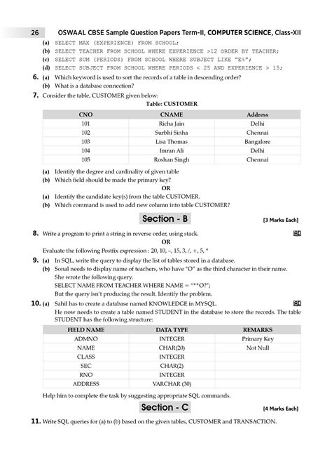 Solve This Cbse Class 12 Term 2 Computer Science Sample Paper To Ace Your Boards India Today