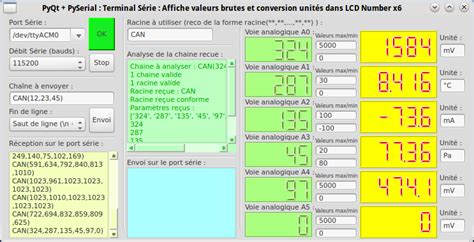 Pyqt Lab Port Série En Réception Affichage Dans 12 Widgets Daffichage Lcd De 6 Valeurs