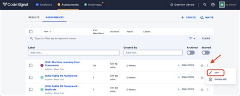 favoriting and adding labels to an assessment codesignal knowledge base