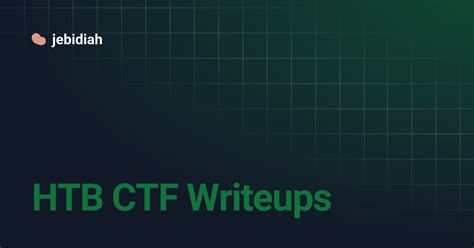 Htb Ctf Writeups Jebidiah