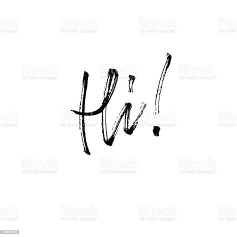 Hi Modern Brush Calligraphy Stock Illustration Download Image Now