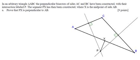 solved in an arbitrary triangle aabc the perpendicular