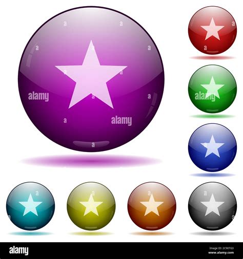Favorite Color Glass Sphere Buttons With Shadows Stock Vector Image