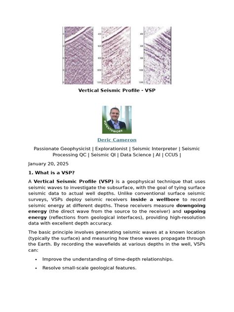 Vertical Seismic Profile Guide Pdf Reflection Seismology Seismology