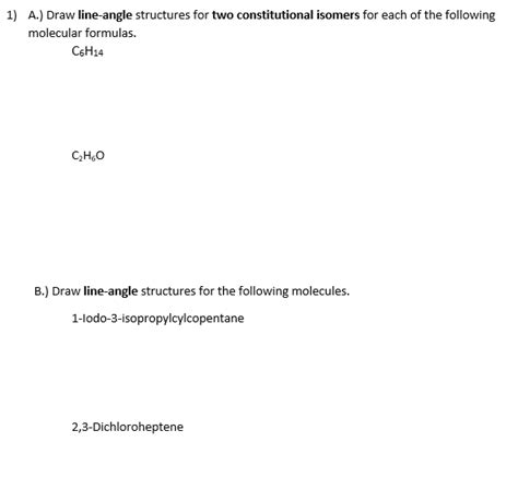 Solved 1 A Draw Line Angle Structures For Two
