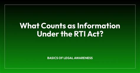 What Counts As Information Under The Rti Act • Adult Education Quest