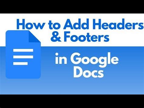 Google Docs HEADERS And FOOTERS GOOGLE DOCS Tutorial