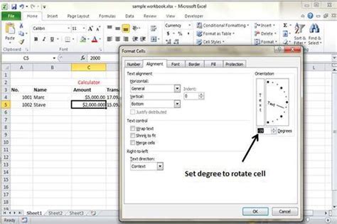 How To Rotate Cells In Excel 201002
