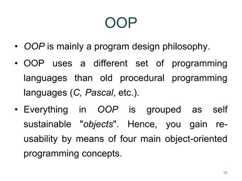 Introduction To Object Oriented Programming Ppt