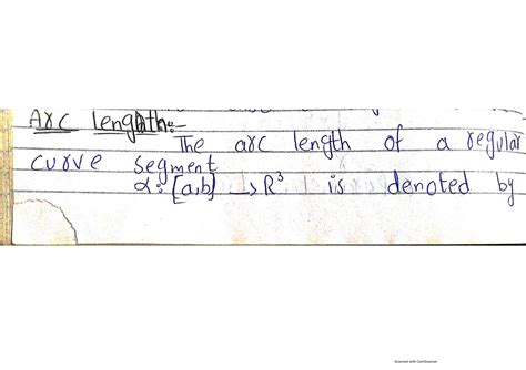 SOLUTION Definition Of Arc Length In Differential Geometry Arc Length With Examples Theorem