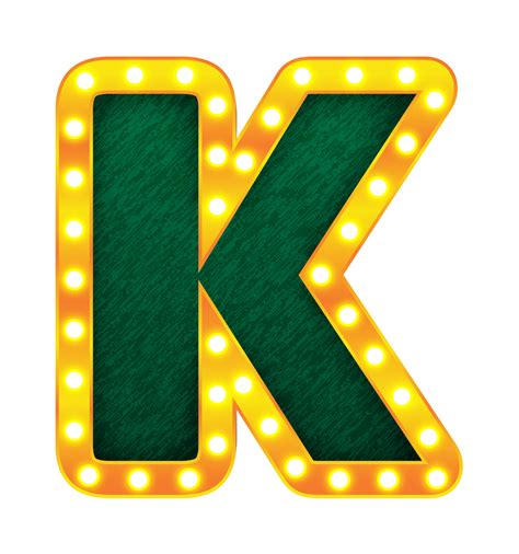 K Retro Cinema Light Bulb Sign Alphabet Png