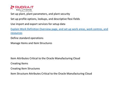 Oracle Fusion Manufacturing Cloud Online Trainining Pdf