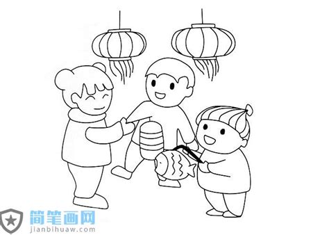 拿灯笼的小孩简笔画 拿灯笼的小孩简笔画怎么画 苗苗知道
