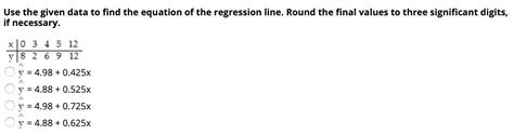 Solved Use The Given Data To Find The Equation Of The