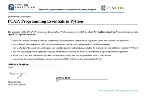 sanjana jampana on linkedin python programming cisco certification