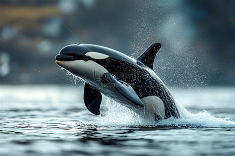 물 위로 점프하는 범고래 사진 무료 다운로드 Lovepik