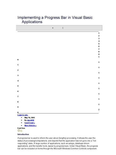 Pdf Implementing A Progress Bar In Visual Basic Applications