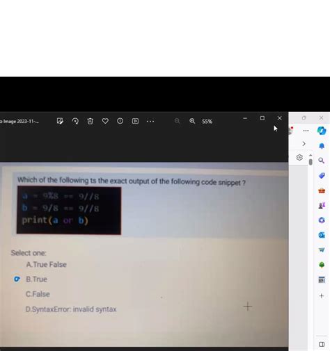 Which Of The Following Ts The Exact Output Of The