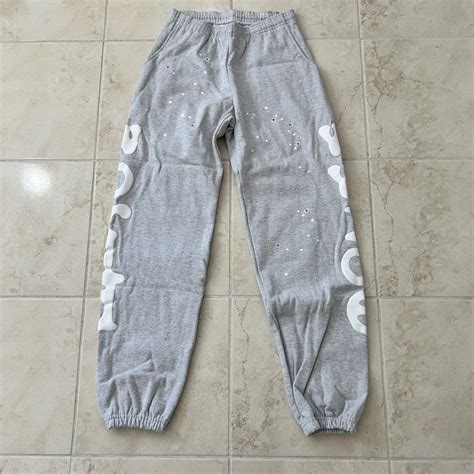 Sp5der Heather Grey White Beluga Sweatpants Ysl Size Depop