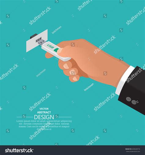 Hand Holds Usb Flash Memory Contact Stock Vector Royalty Free 649028710 Shutterstock