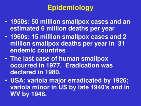 Ppt Smallpox Powerpoint Presentation Free Download Id9291082