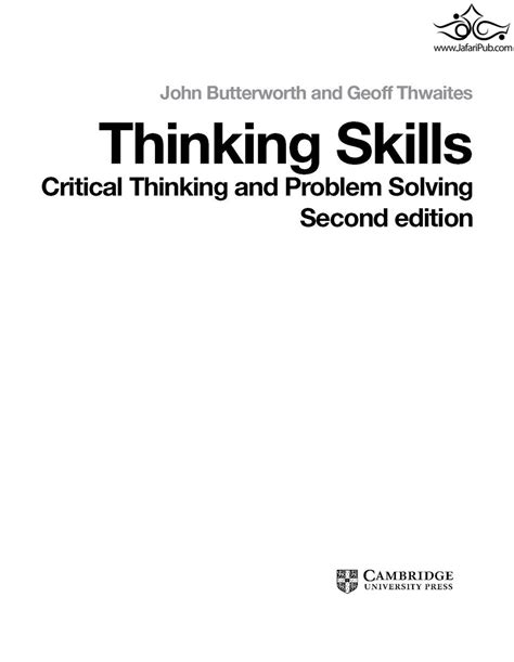 مهارت های تفکر کتاب Thinking Skills Critical Thinking And Problem Solving