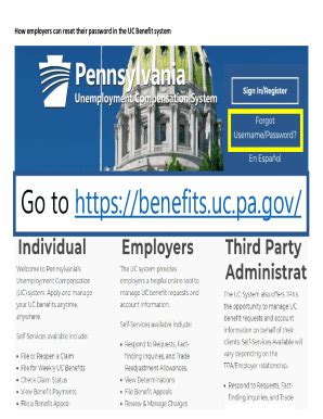 Fillable Online How Employers Can Reset Their Password In The UC Benefit System Fax Email Print