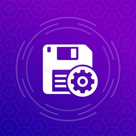 backup settings icon with a floppy disk vector stock vector
