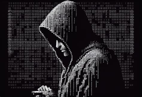 ilustração de ia generativa do estilo ascii de hacker de computador