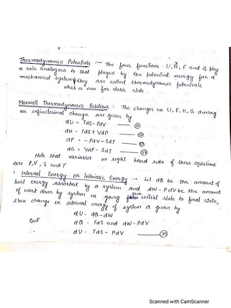 Thermodynamics Usefull Notes Pdf