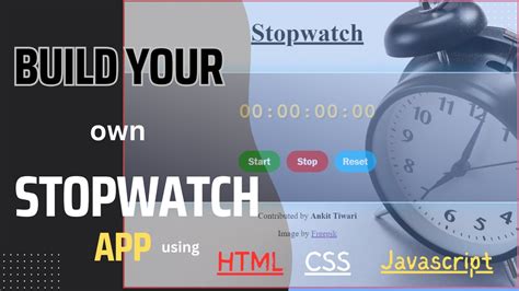Frontend Project Build Appealing STOPWATCH App Using HTML CSS VANILLA JS Web Development
