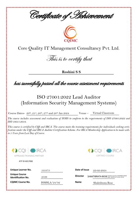 Roshini Sivakumar On Linkedin Leadauditor Iso27001 Audit Informationsecurity