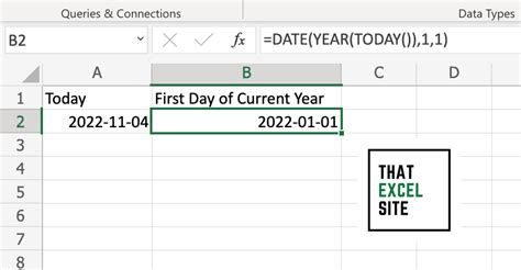 How To Get First Day Of The Year In Excel That Excel Site