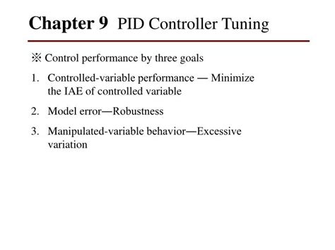 PPT Chapter PID Controller Tuning PowerPoint Presentation Free Download ID