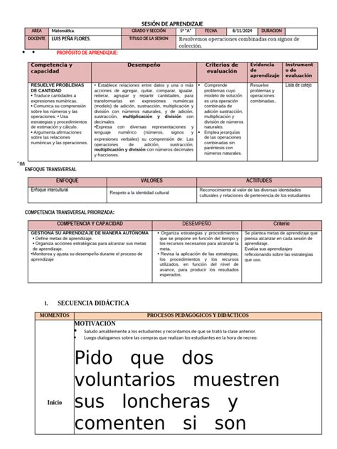 Matematica Operaciones Combinadas Pdf Aprendizaje Multiplicación