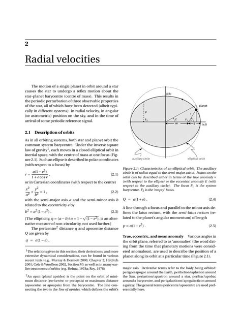 Radial Velocities Chapter 2 The Exoplanet Handbook