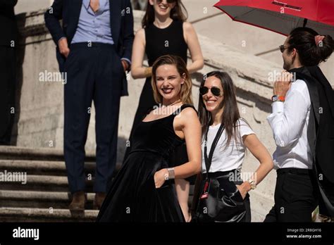 Swedish Actress Rebecca Ferguson Poses On The Spanish Steps Ahead Of The Premiere Of Mission
