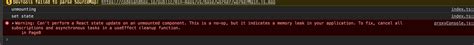 No Warning Message When Updating Unmounted Component Using Hooks